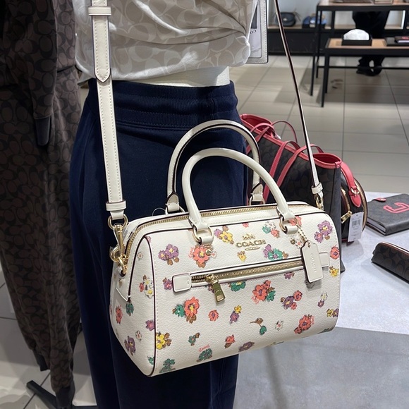 Coach | Bags | Coach Rowan Satchel With Spaced Floral Field ...